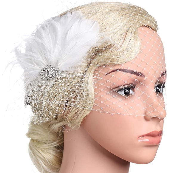 Accessories | Veil Feather Fascinator Hair Clip | Poshmark